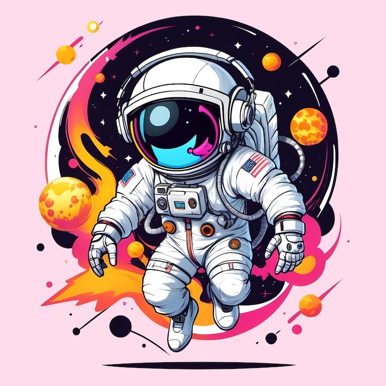 Colorful Hip-hop Astronaut PNG, Space Street Art Clipart, Neon ...