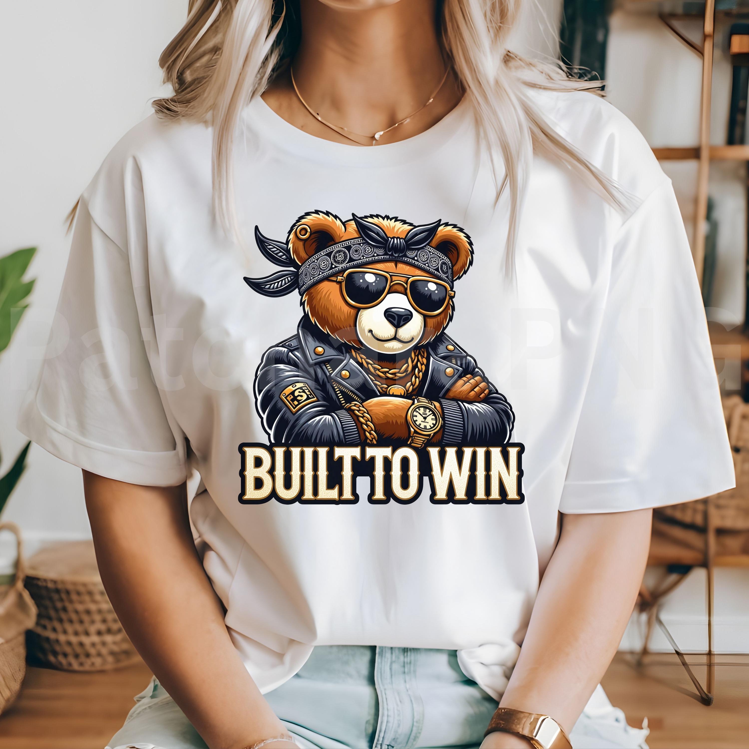 Gangster Bear PNG | Biker Teddy Clipart for Sublimation | Built to Win ...
