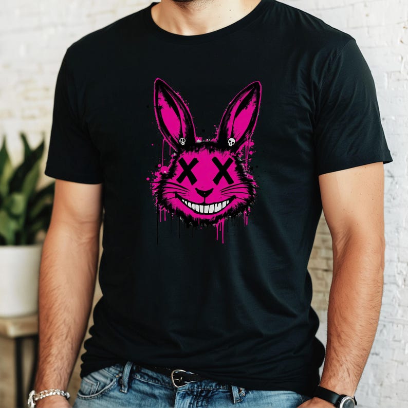 Evil Bunny PNG | Crazy Rabbit Face Clipart | Graffiti Style Animal ...