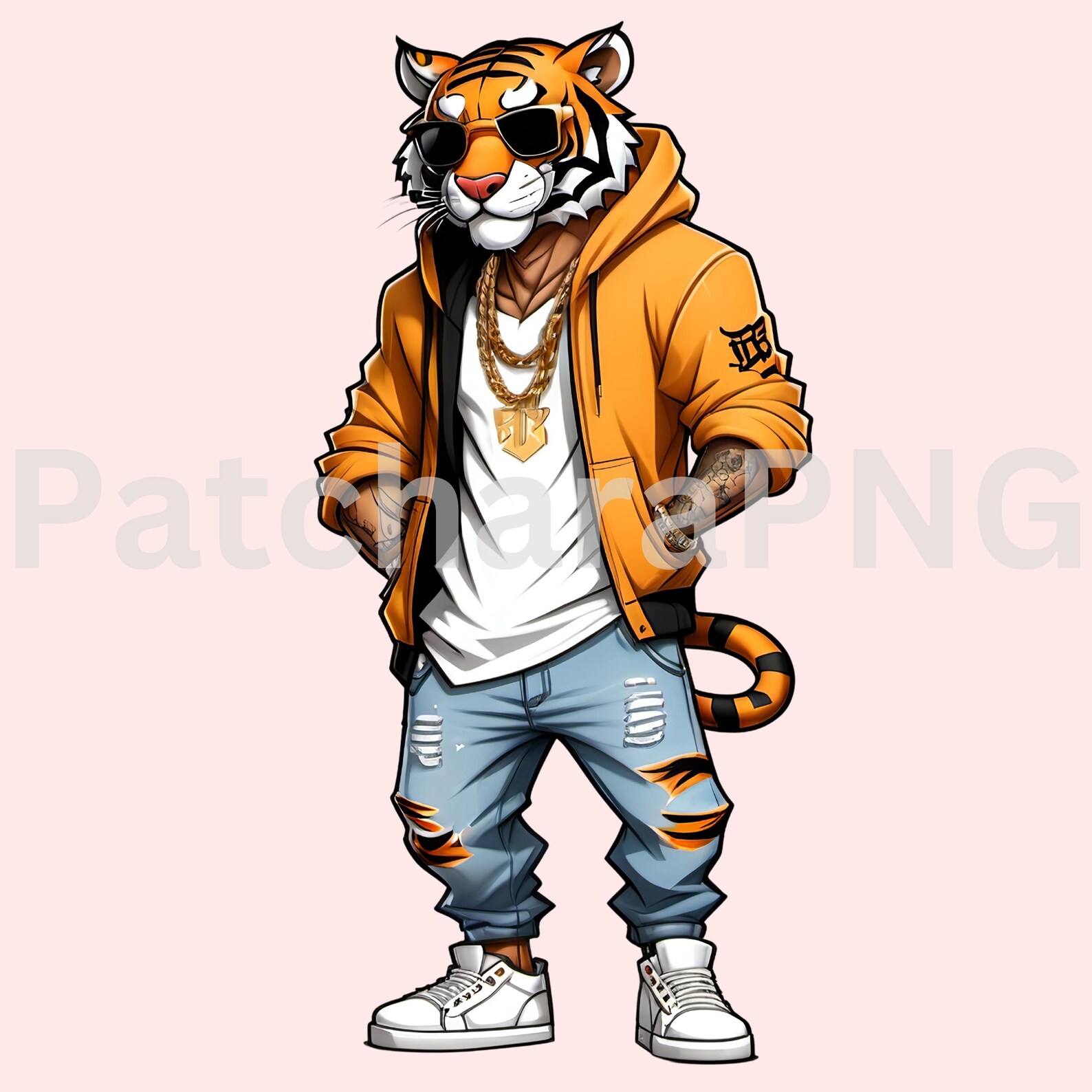 Urban Tiger PNG | Cool Tiger Clipart in Streetwear | Hip Hop Animal ...