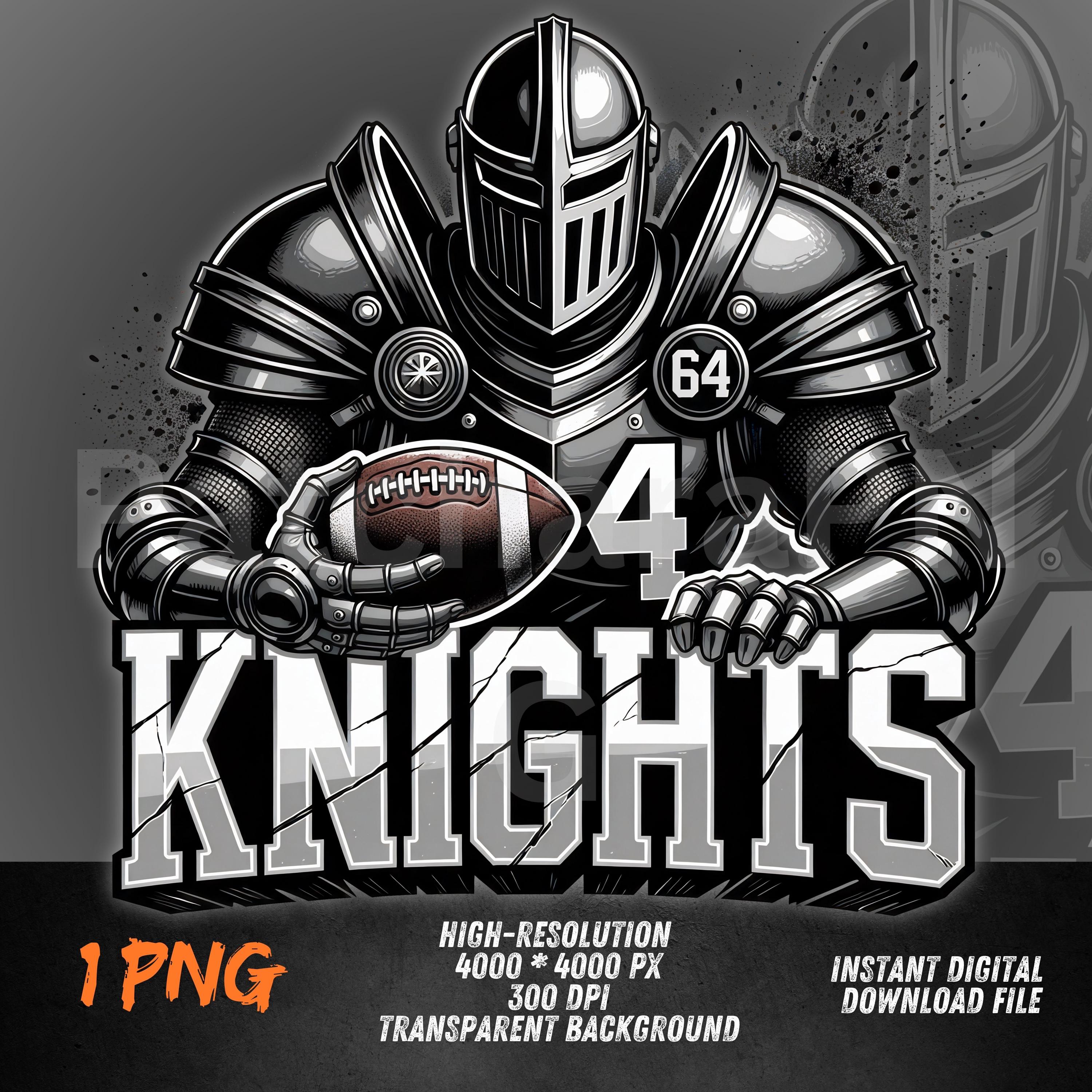 Full Armor Knight Mascot PNG | Medieval Football DTF Design ...
