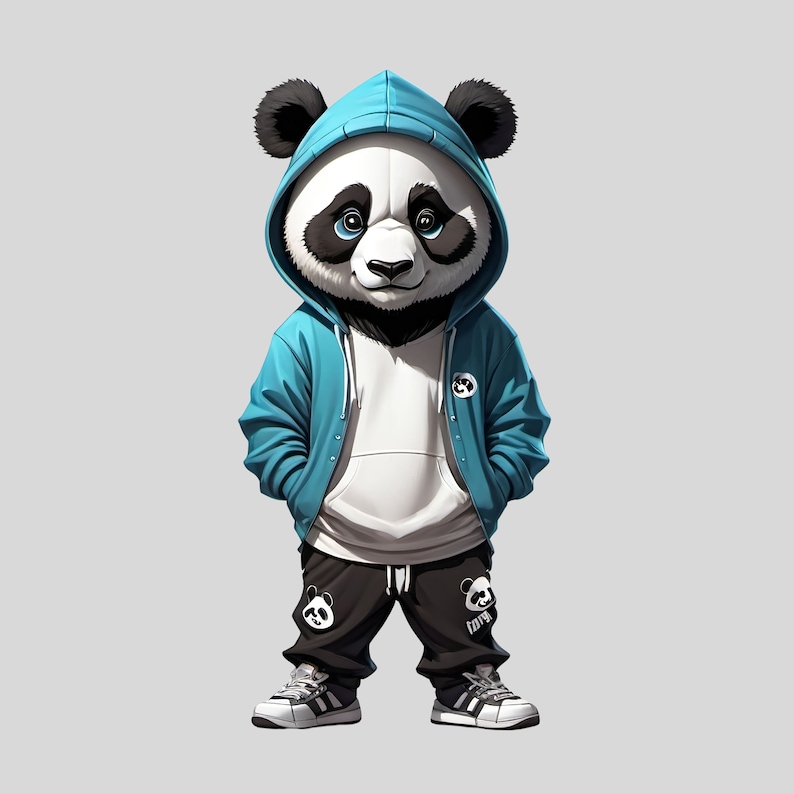 Cool & Funky Hip-hop Panda Character Clip Art PNG With Transparent ...