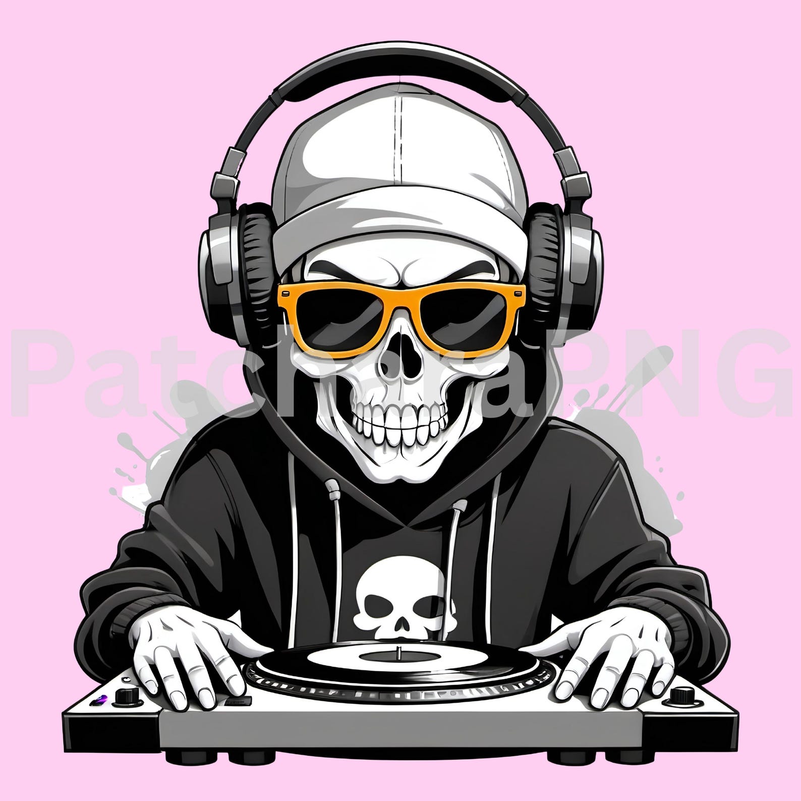 Hip-hop Skull DJ Png| Cartoon Skull Wearing Sunglasses & Headphones ...