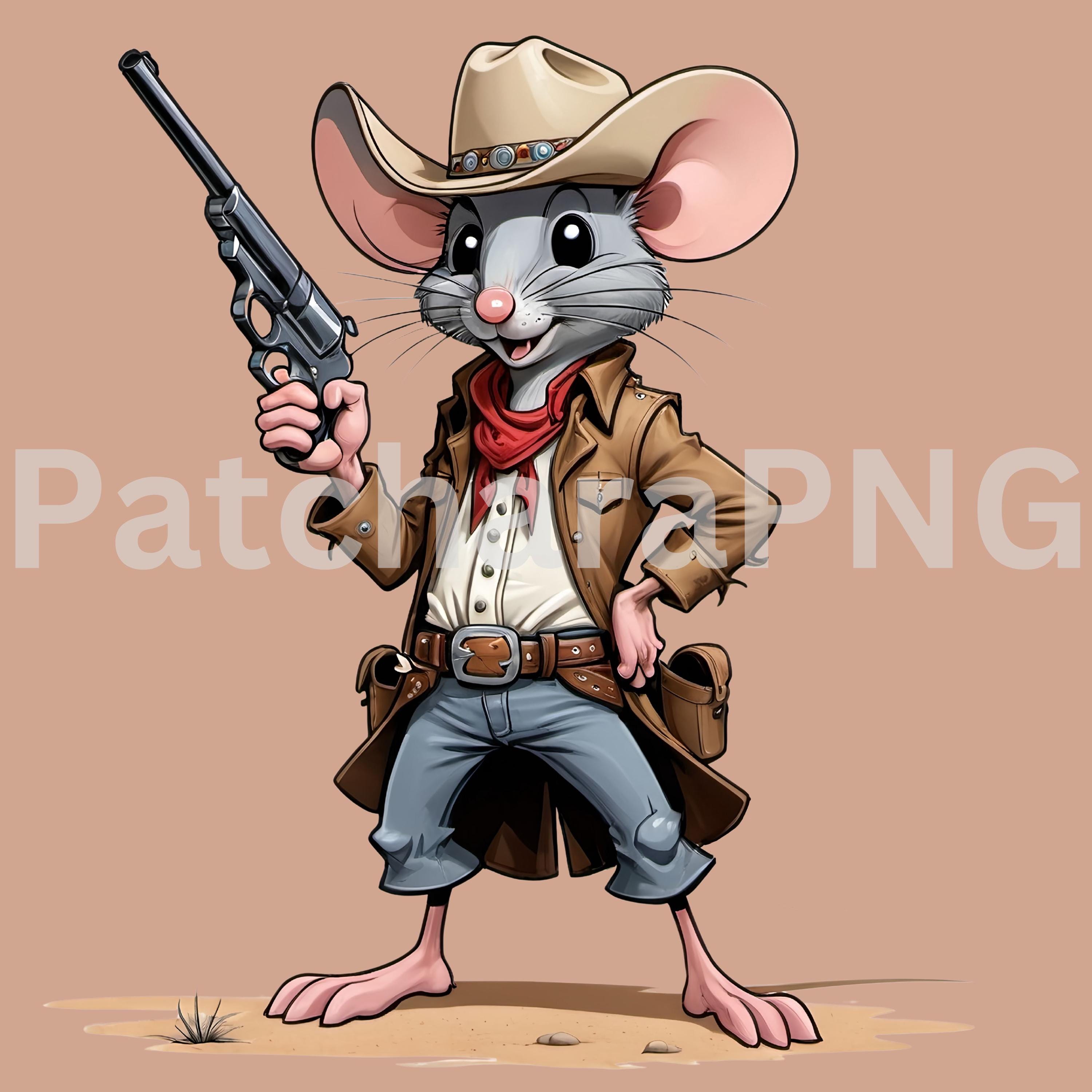 Cowboy Mouse Clipart PNG Cute Western Mouse Art Cartoon Mouse Digital ...