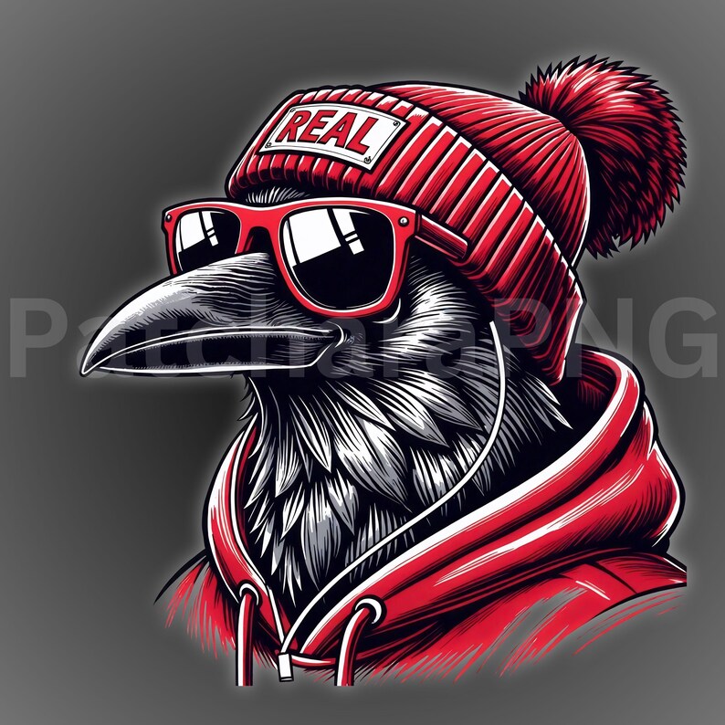 Cool Crow Hip Hop PNG – Graffiti Style Bird With Red Beanie & Shades ...