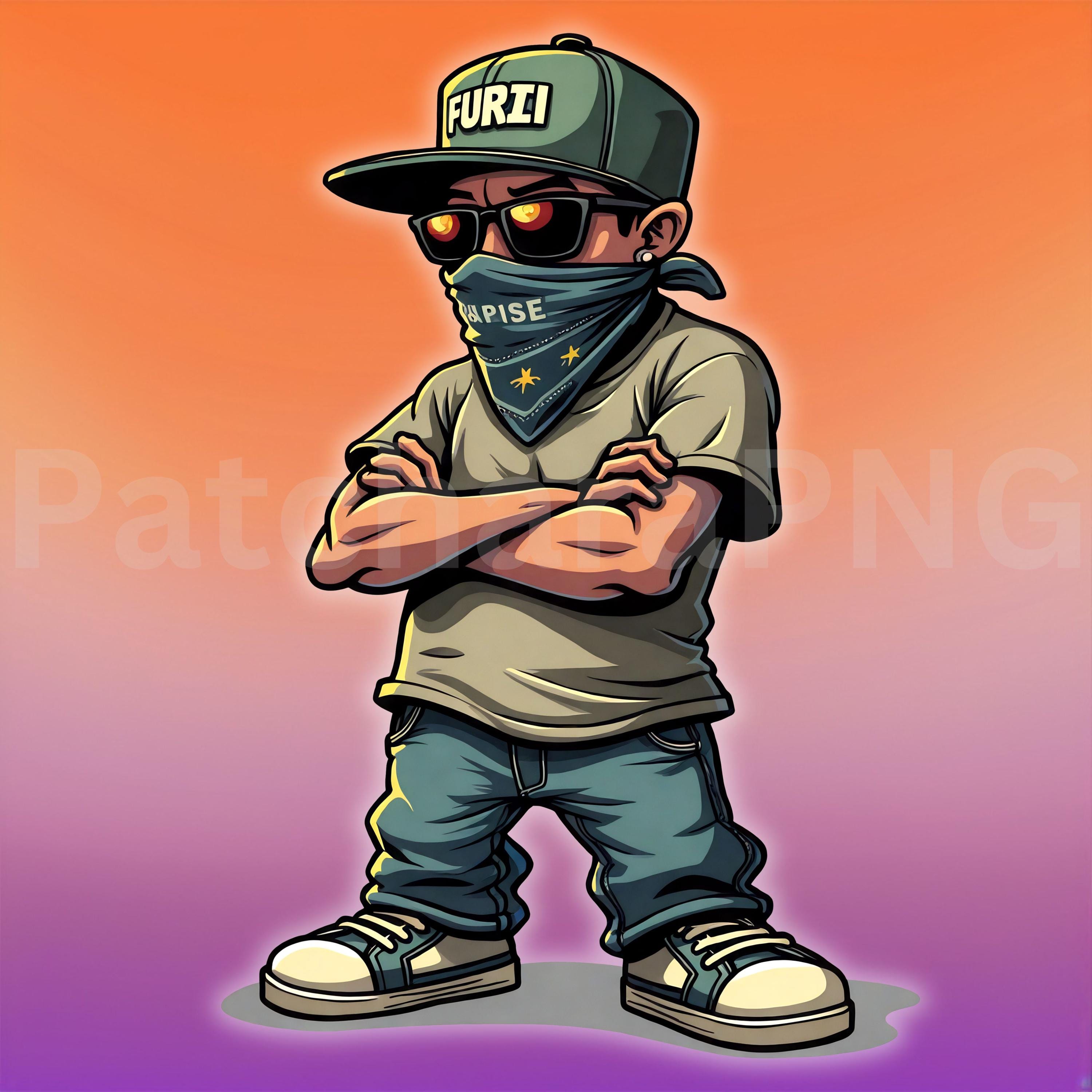 Gangsta Boy PNG | Streetwear Masked Character Clipart for DTF ...