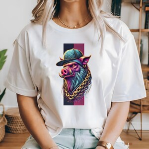 Cool Pig PNG | Hip Hop Pig Clipart With Hat and Chain | Street Style ...