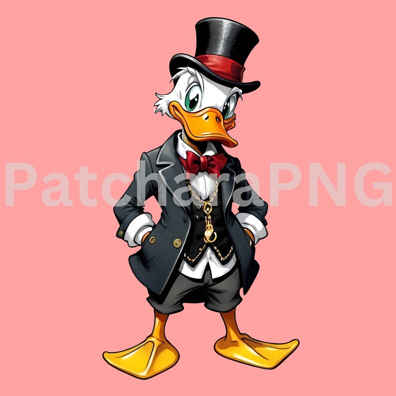 Rich Duck PNG | Fancy Cartoon Duck Holding Cash | Money Style Clipart ...
