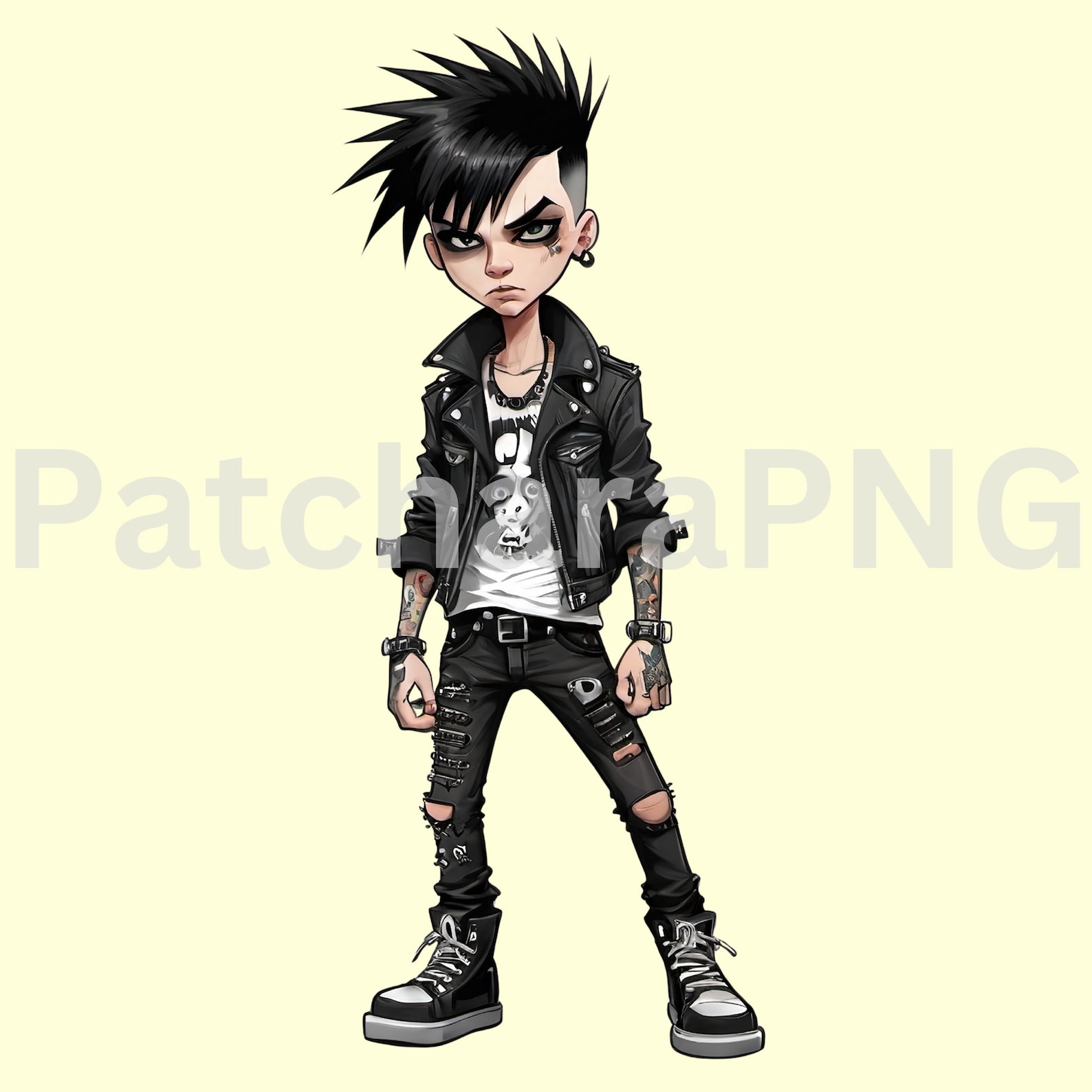Edgy Punk Rock Character PNG | Alternative Punk Clipart | Digital Punk ...