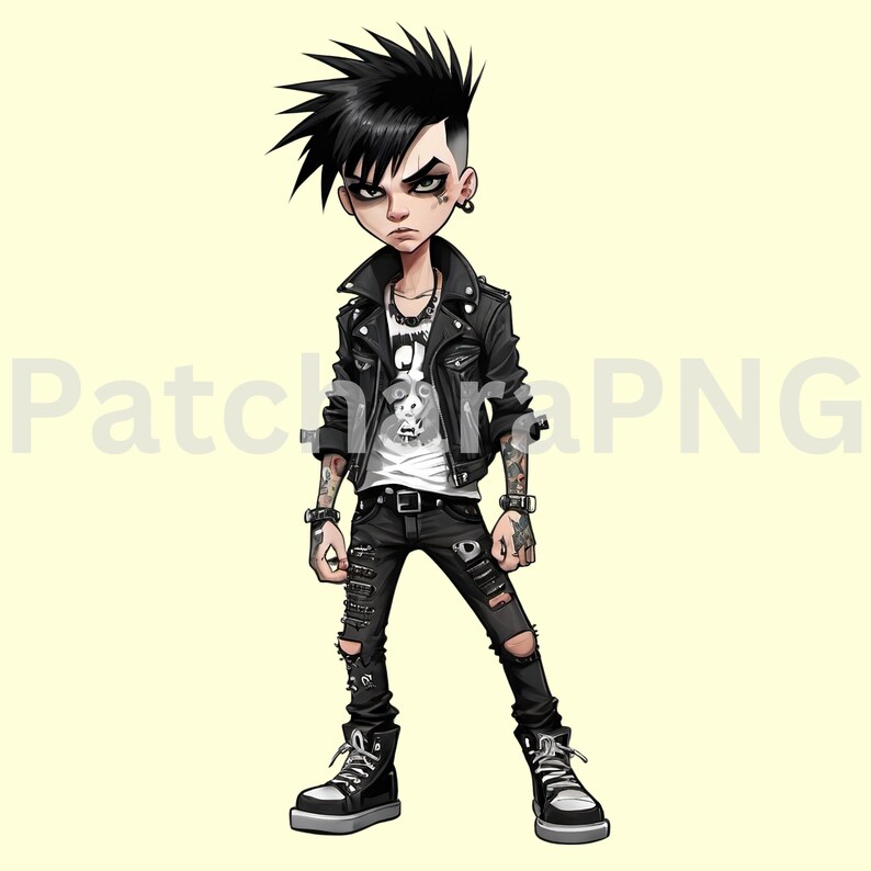 Edgy Punk Rock Character PNG Alternative Punk Clipart Digital Punk Rock ...