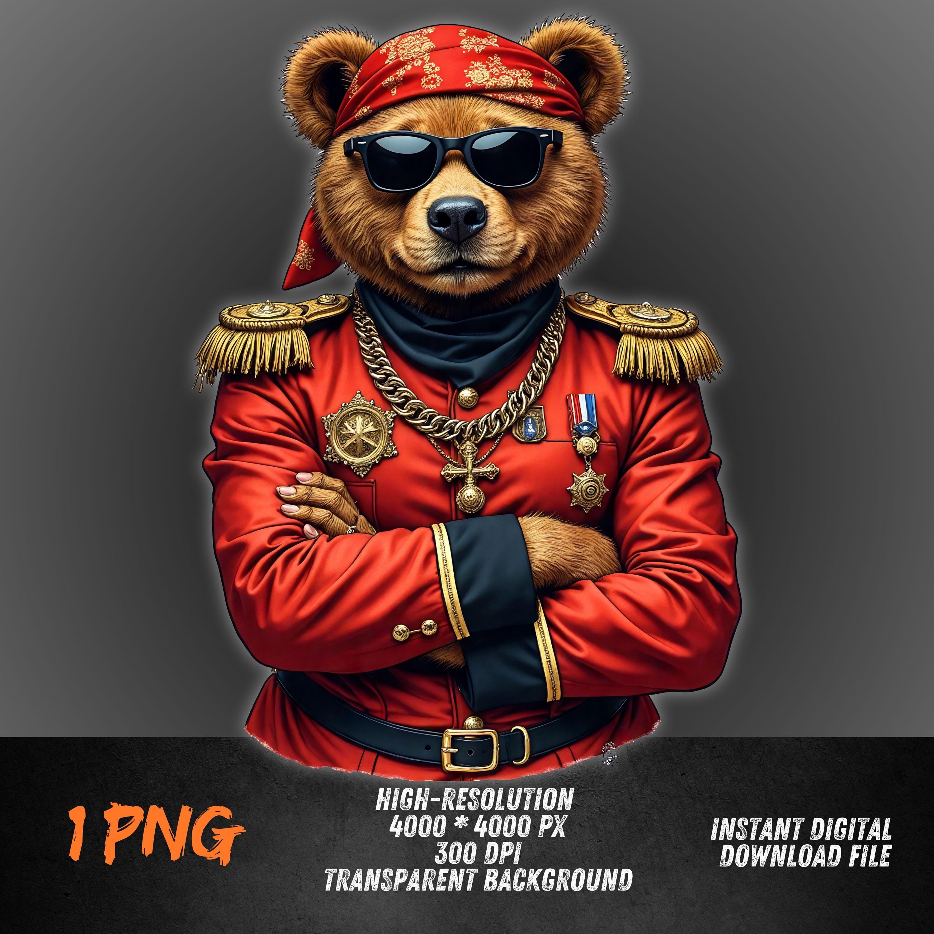 Boss Bear PNG | Military Style Teddy Clipart With Sunglasses ...