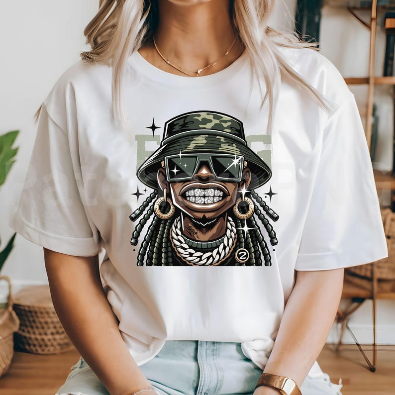 Rapper Bling PNG | Hip Hop Graffiti Style Clipart for DTF, Sublimation ...