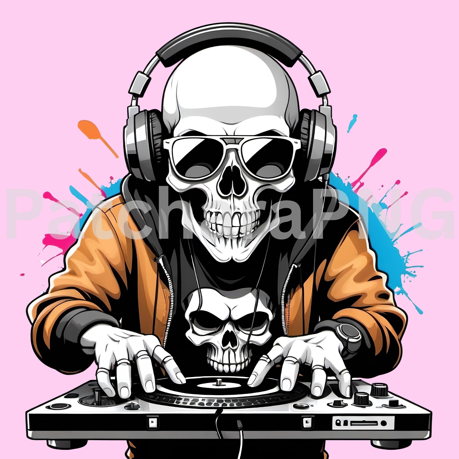 Hip-hop Skull DJ Png| Cartoon Skull Wearing Sunglasses & Headphones ...