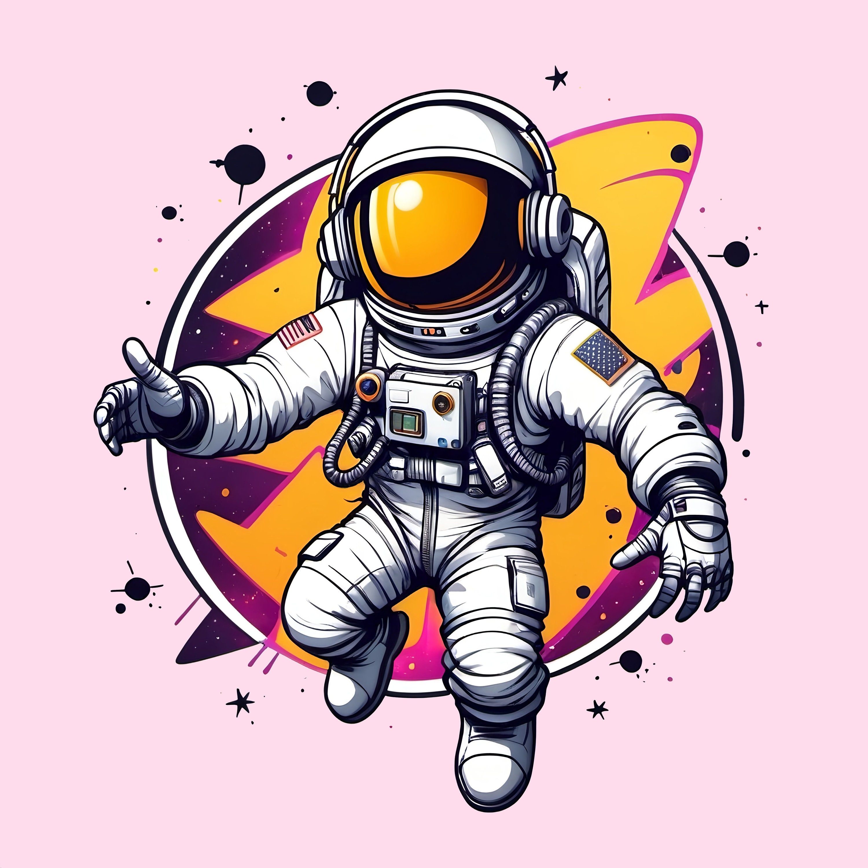 Colorful Hip-hop Astronaut PNG, Space Street Art Clipart, Neon ...