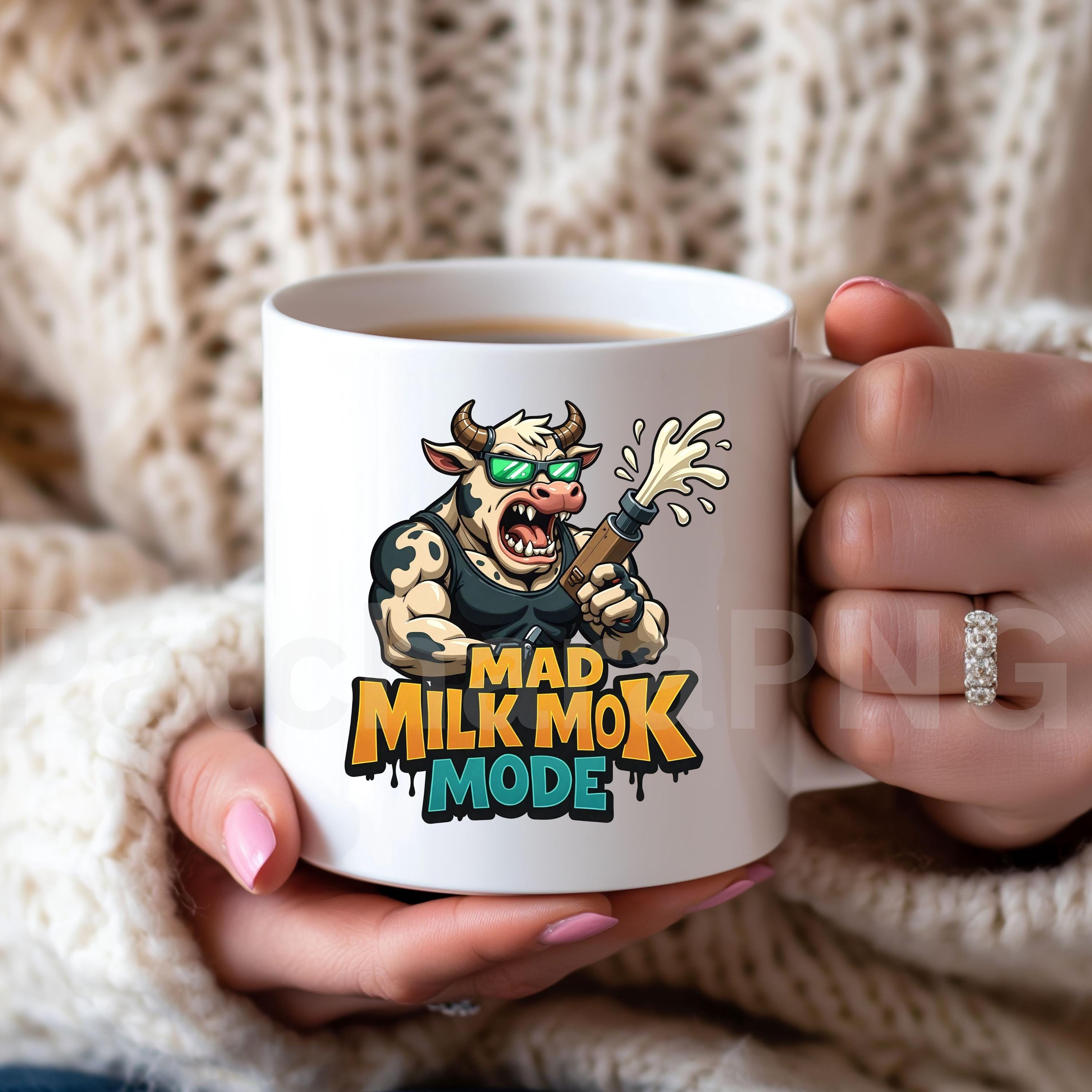 Mad Milk Mok Mode PNG | Crazy Cow Bodybuilder Clipart | Funny Gym ...