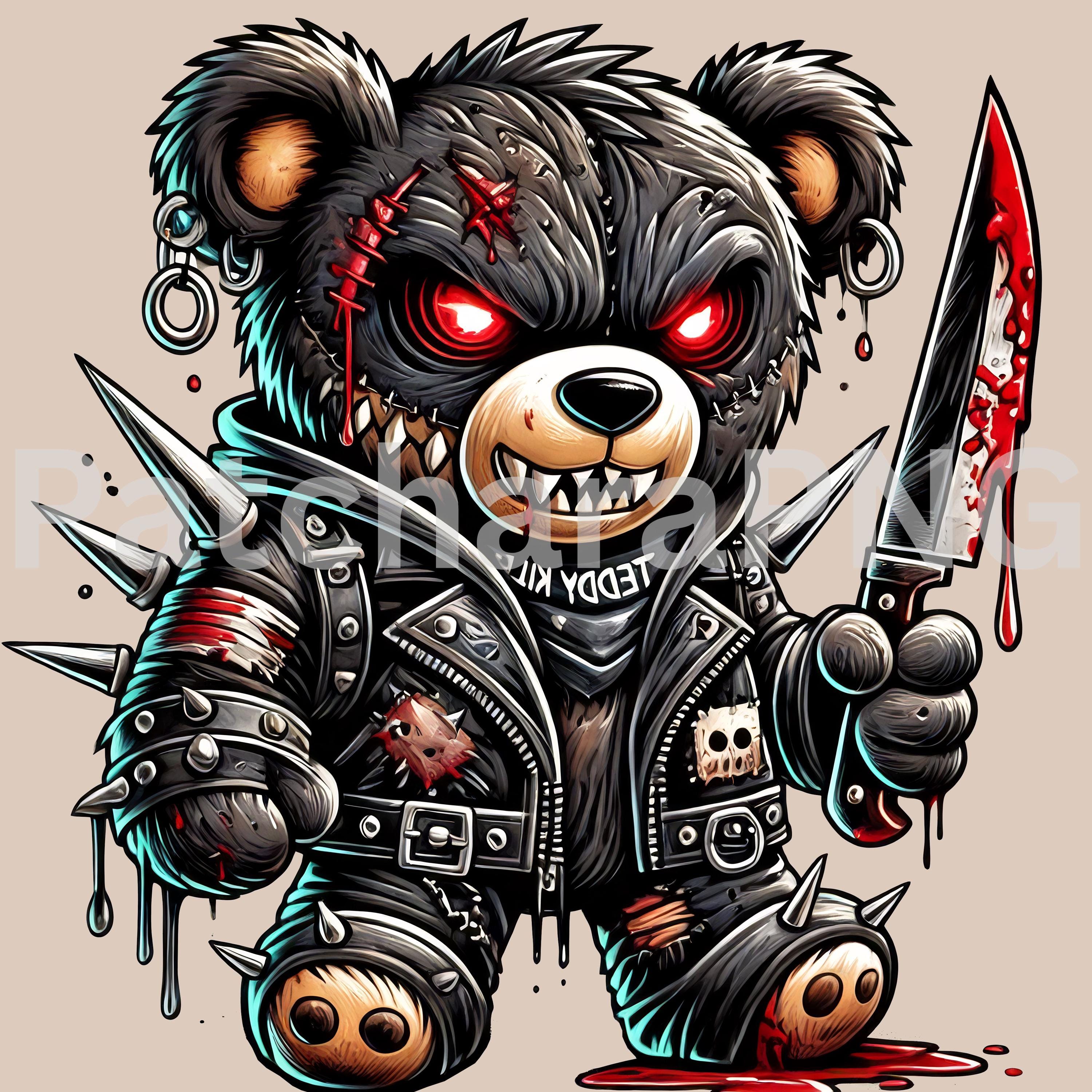 Creepy Horror Bear PNG | Spooky Bear | Halloween Digital Download ...