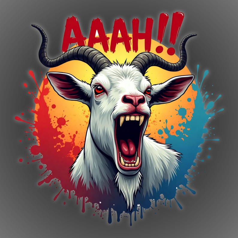 Alpha Goat PNG | Screaming Goat Clipart | Bold Animal Streetwear Design ...