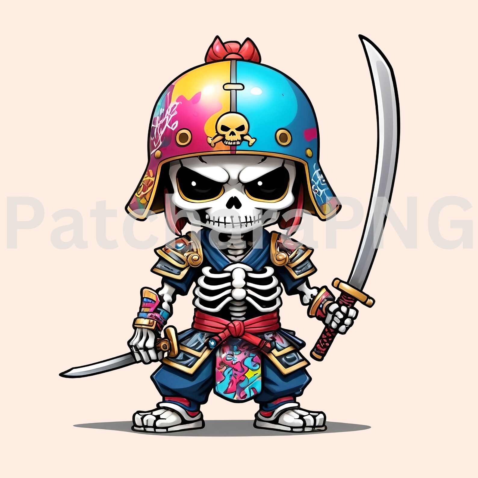 Skeleton Samurai PNG | Warrior T-shirt Sticker, Instant Digital File ...