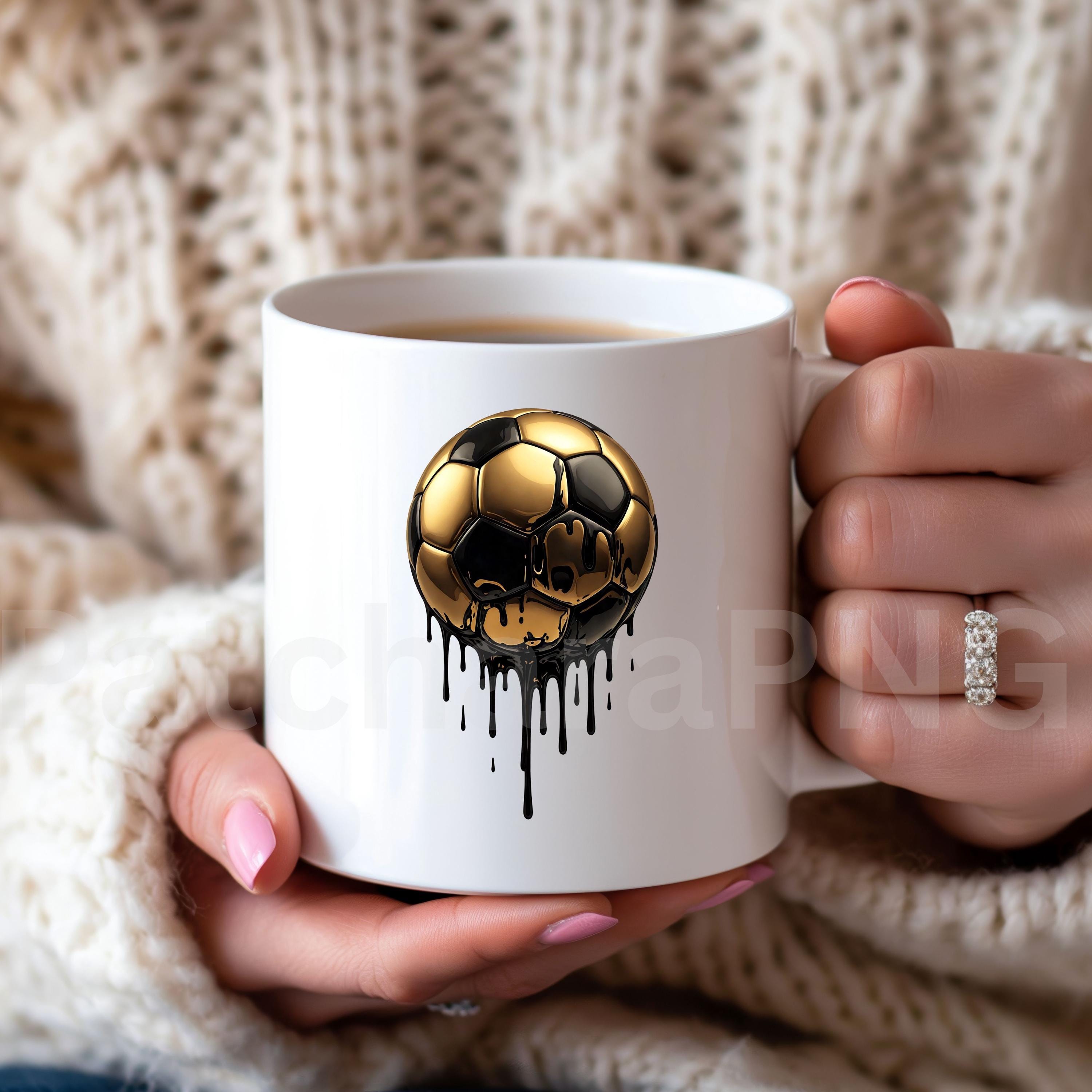 Black Gold Soccer Ball PNG | Dripping Football Clipart for Sublimation ...