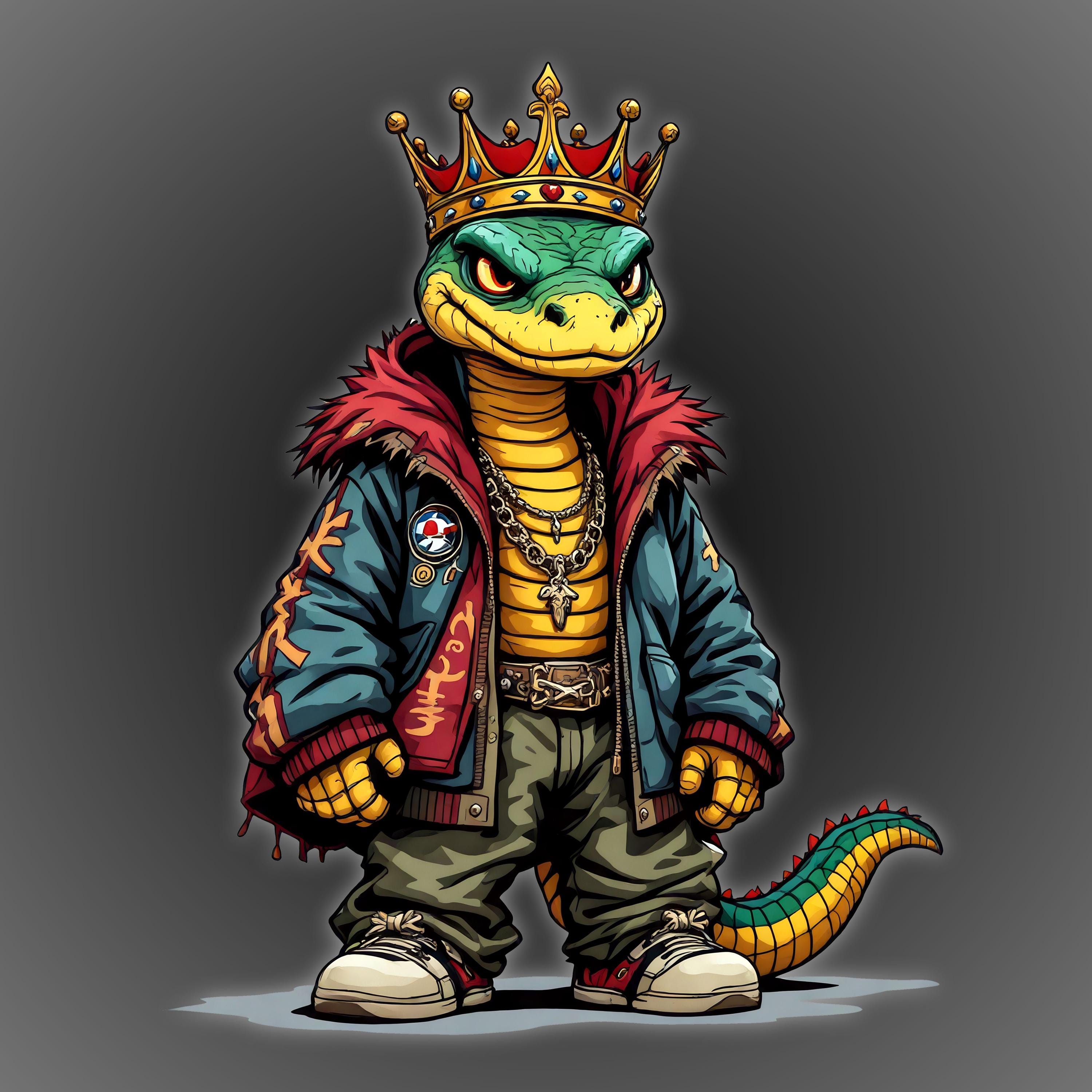 Snake King PNG | Gangsta Snake Clipart With Crown and Cape | Royal ...