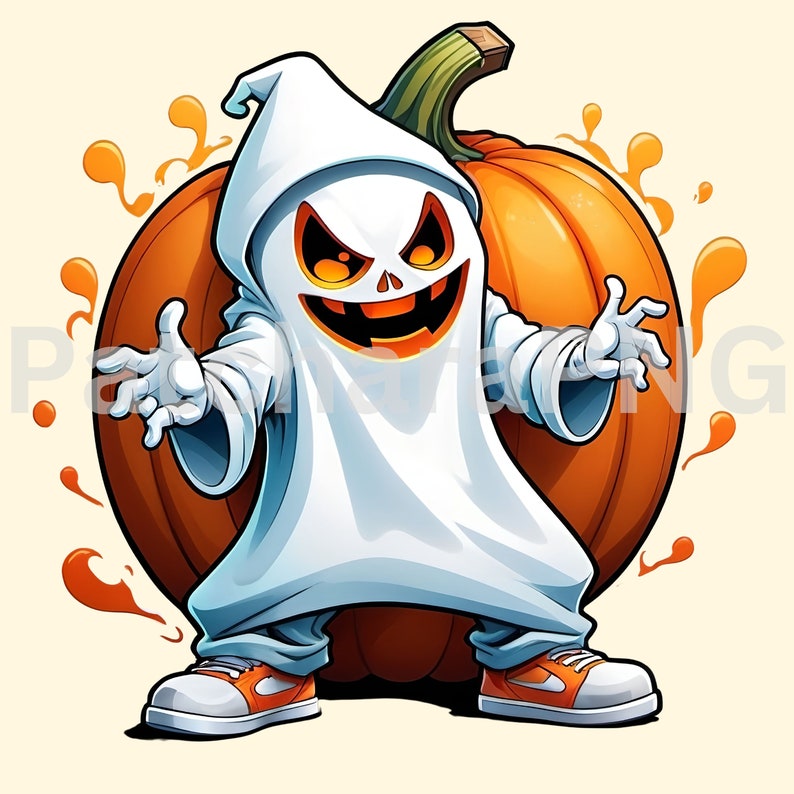 Graffiti Hip-hop Ghost and Pumpkin Clipart Digital Download Urban ...