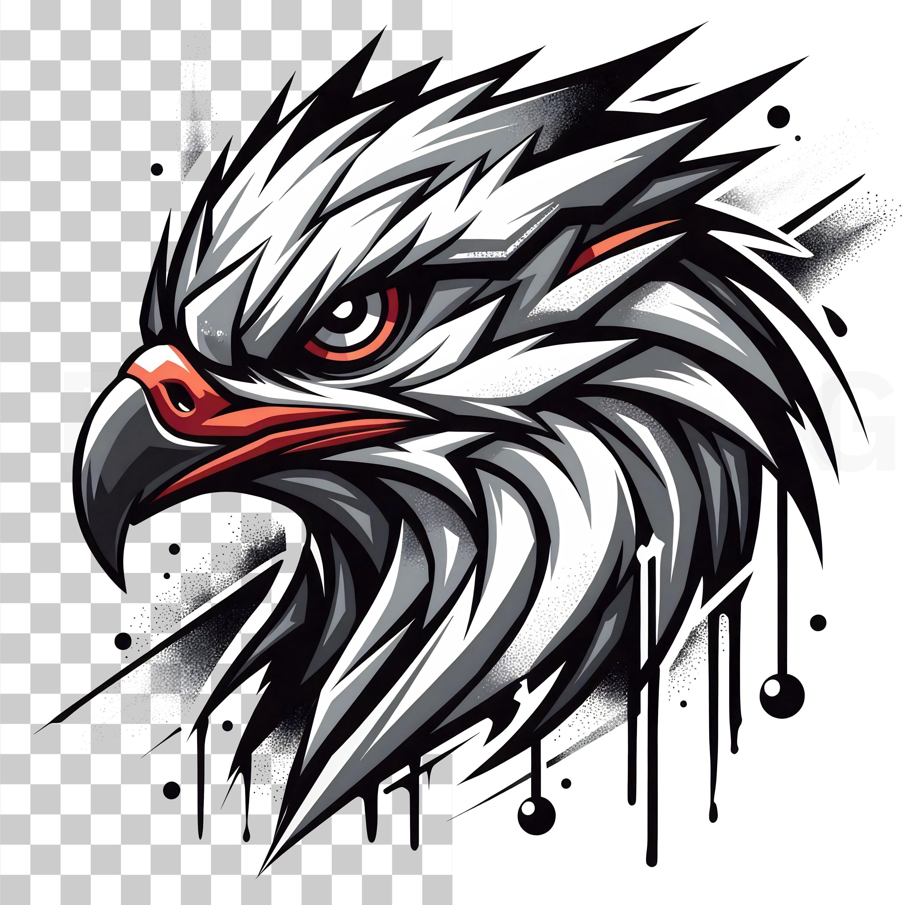 Graffiti Hawk PNG | Hawk Mascot Sublimation Design | Hawks Clipart for ...