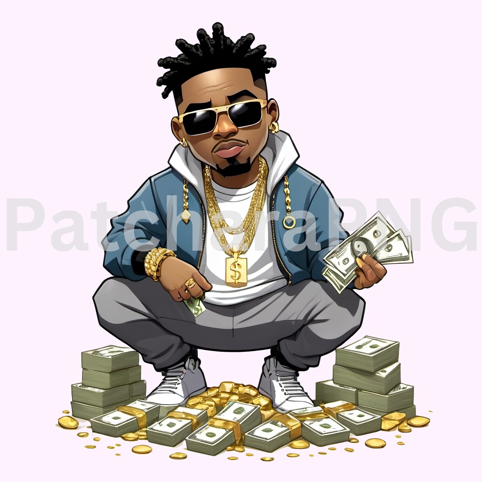 Gangsta Money Man PNG | Hip-hop Streetwear Clipart | DTF, Sublimation ...