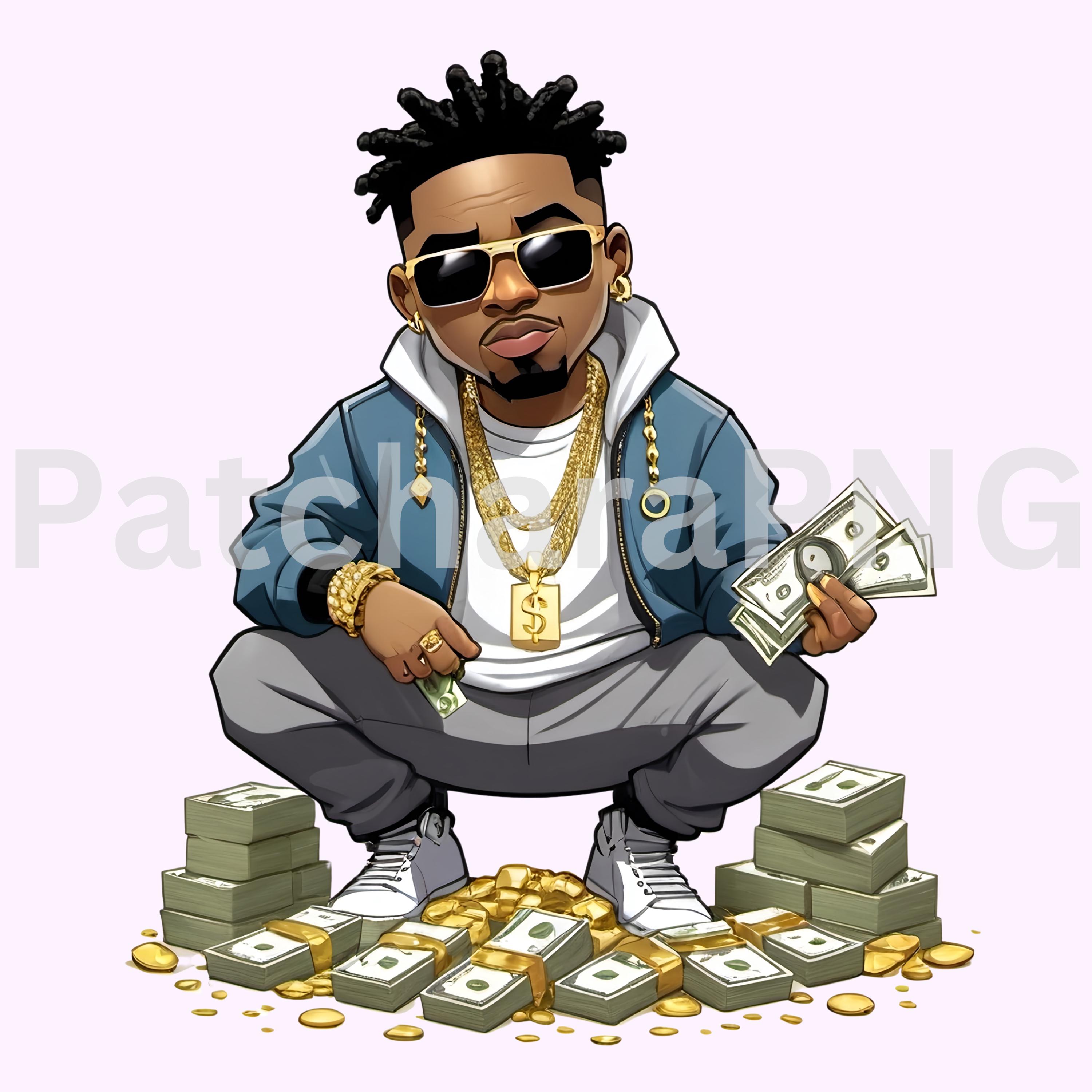 Hip-hop Cartoon PNG | Rapper Character Clipart | Gold Chain, Sunglasses ...