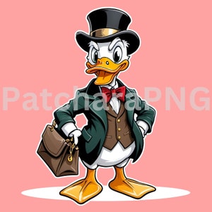 Rich Duck PNG | Fancy Cartoon Duck Holding Cash | Money Style Clipart ...