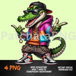 Hip Hop Alligator Digital Download | Cool Rapper Gator Clipart ...