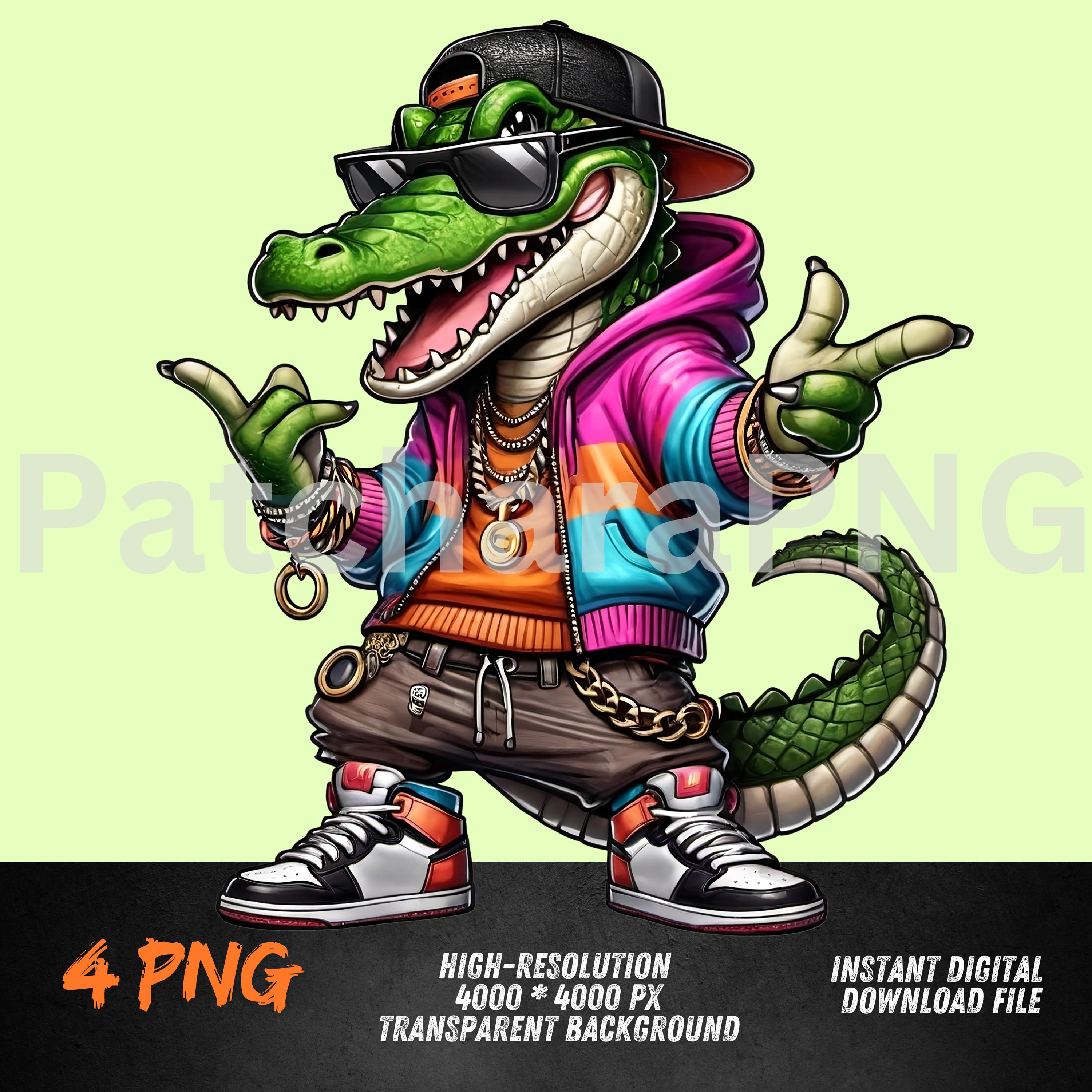 Hip Hop Alligator Digital Download | Cool Rapper Gator Clipart ...
