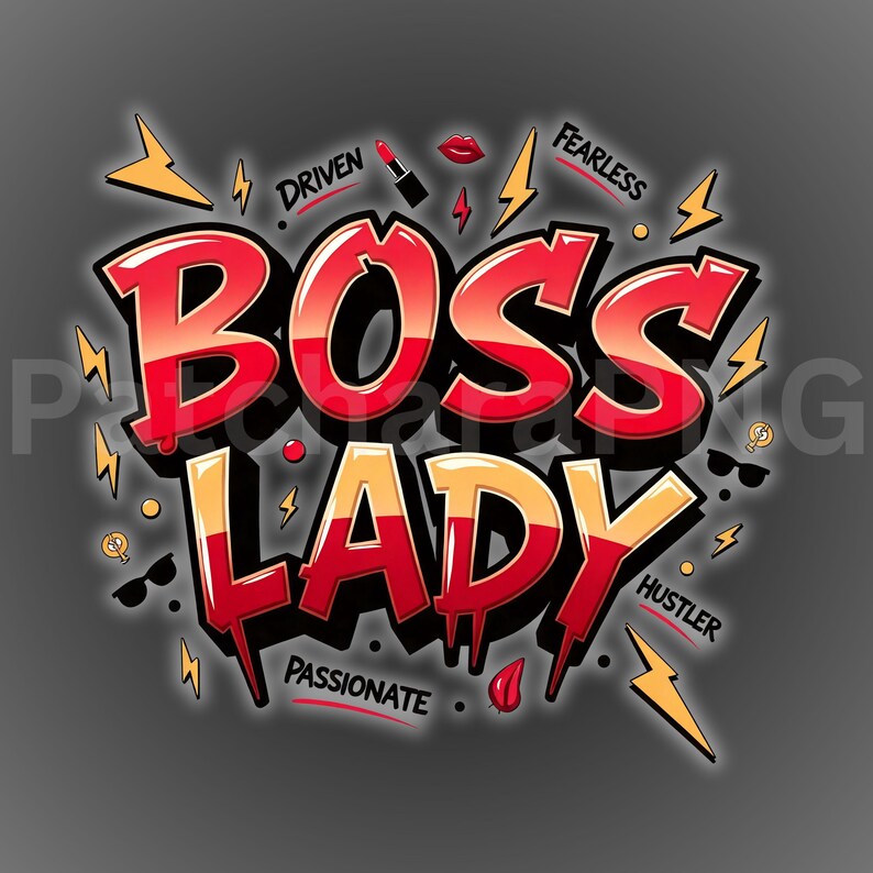 Boss Lady PNG | Graffiti Female Hustle Quote Clipart | Urban Girl Power ...