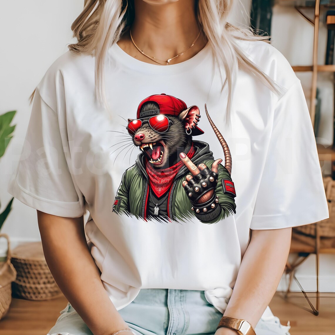 Rebel Rat PNG | Punk Rat Clipart With Red Nose and Biker Jacket | Edgy ...