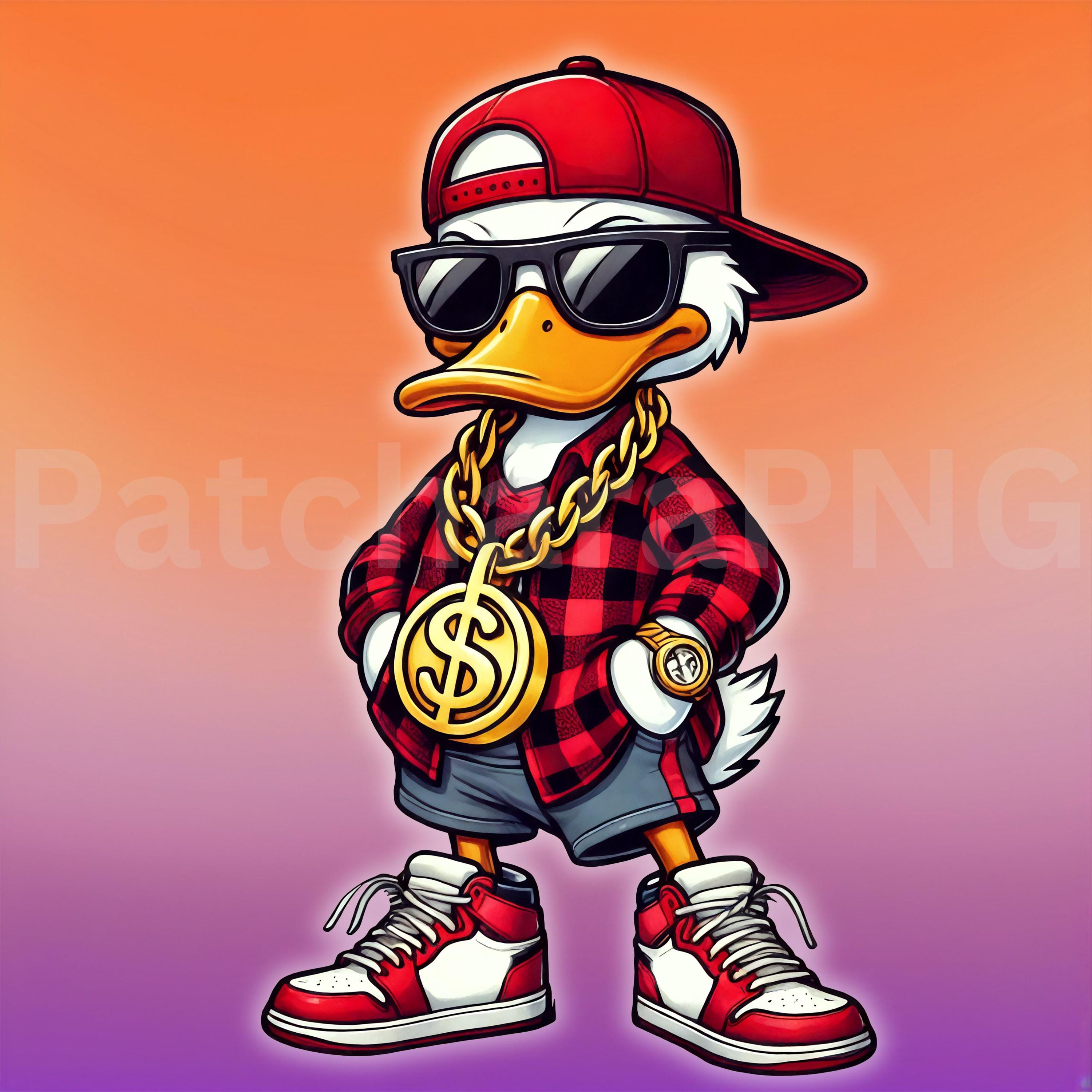 Cool Rapper Duck PNG | Hip-hop Duck Cartoon Character | Streetwear ...