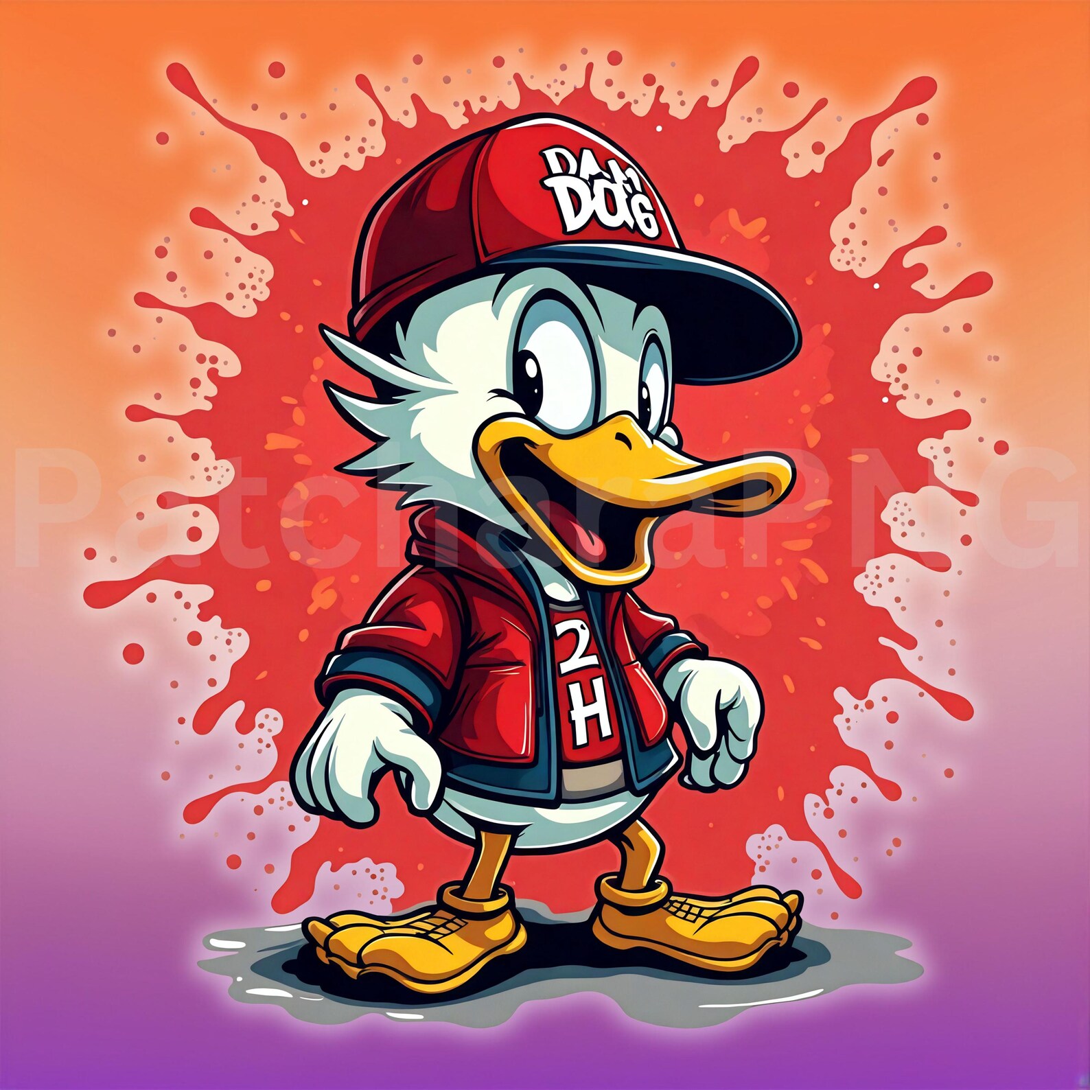 Hip-hop Duck Cartoon PNG | Streetwear Duck Design | Digital Sublimation ...