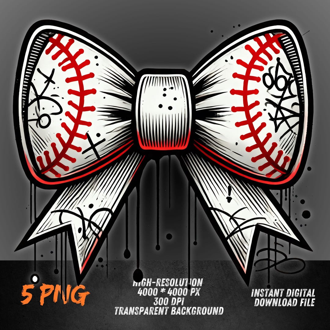 Baseball Bow PNG | Sports Hair Bow Clipart for Girls | Softball Style ...