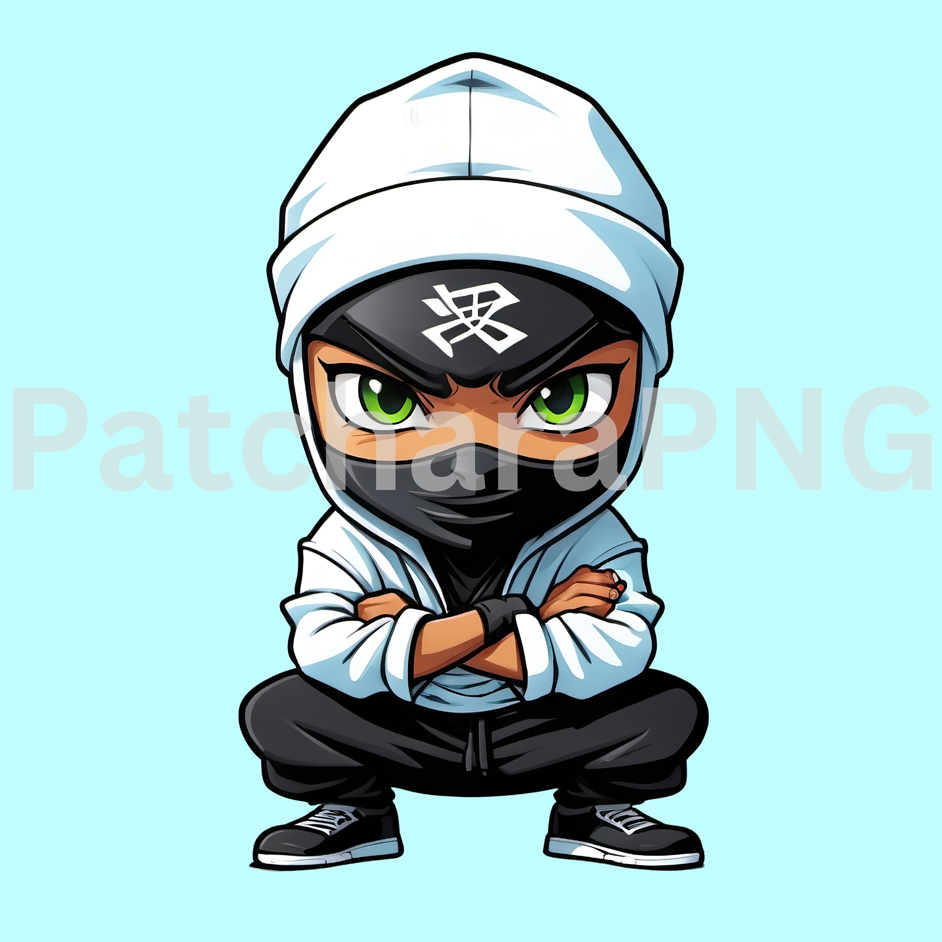 Cartoon Ninja Character Clipart Vibrant Colors, Bold Outlines High-res ...