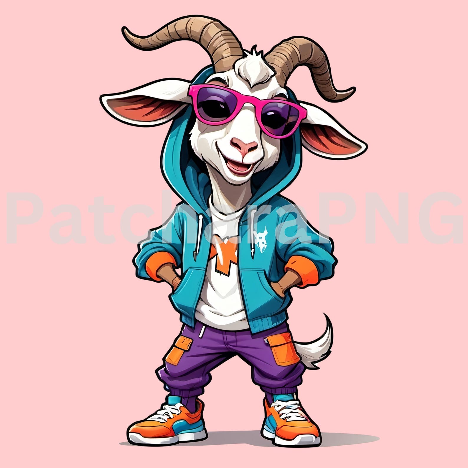 Hip-hop Goat Graffiti Art Cool, Urban Trap Designs, Cartoon Digital ...