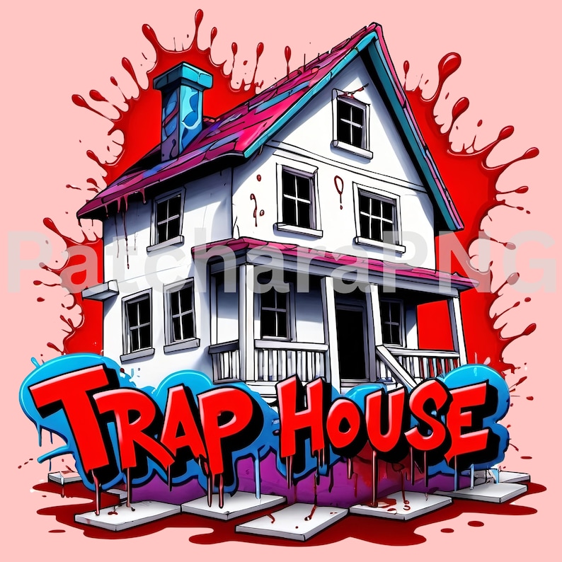 Trap House Graffiti PNG | Bold Urban Street Art | Sublimation PNG for ...