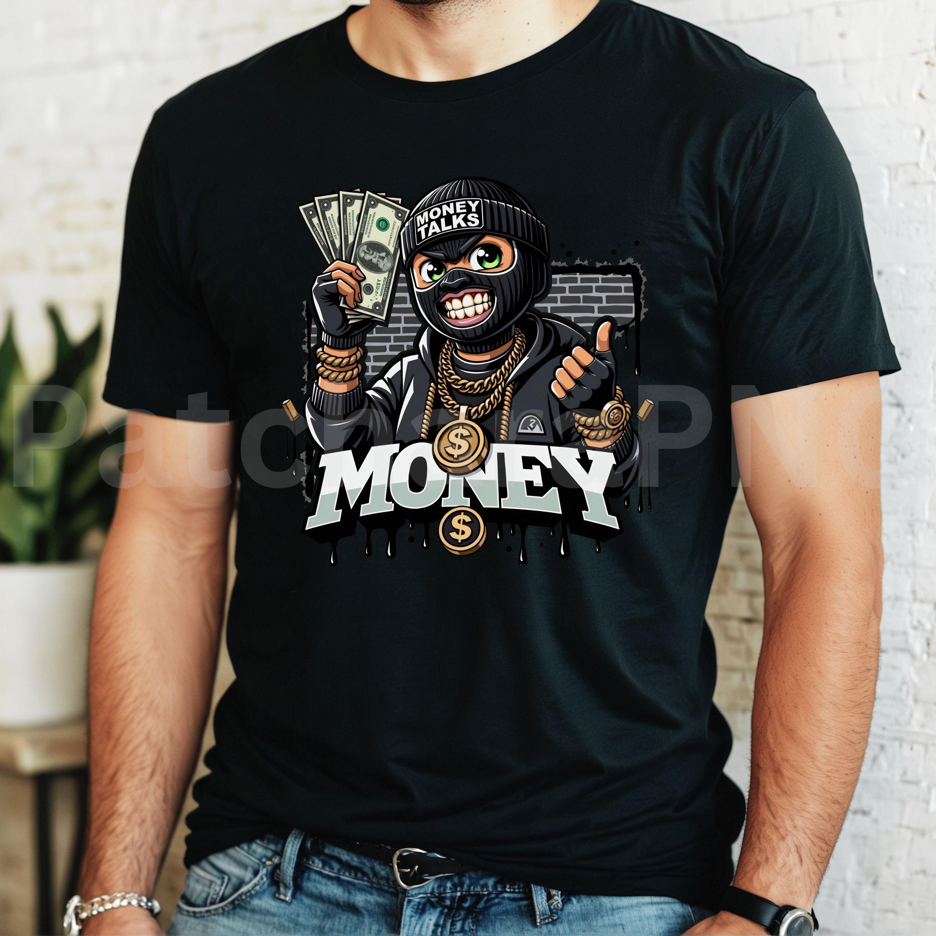 Ski Mask Design,money Talks PNG – Gangsta Urban Streetwear Graphic for ...