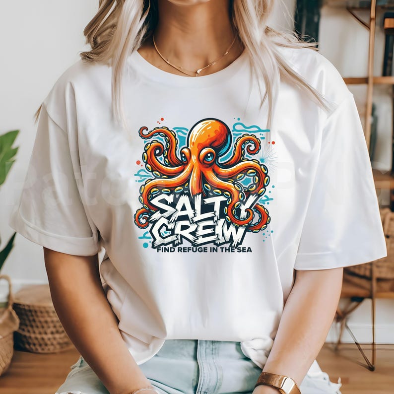 Salty Crew Octopus PNG - Bold Graffiti Sea Animal Graphic for Ocean ...