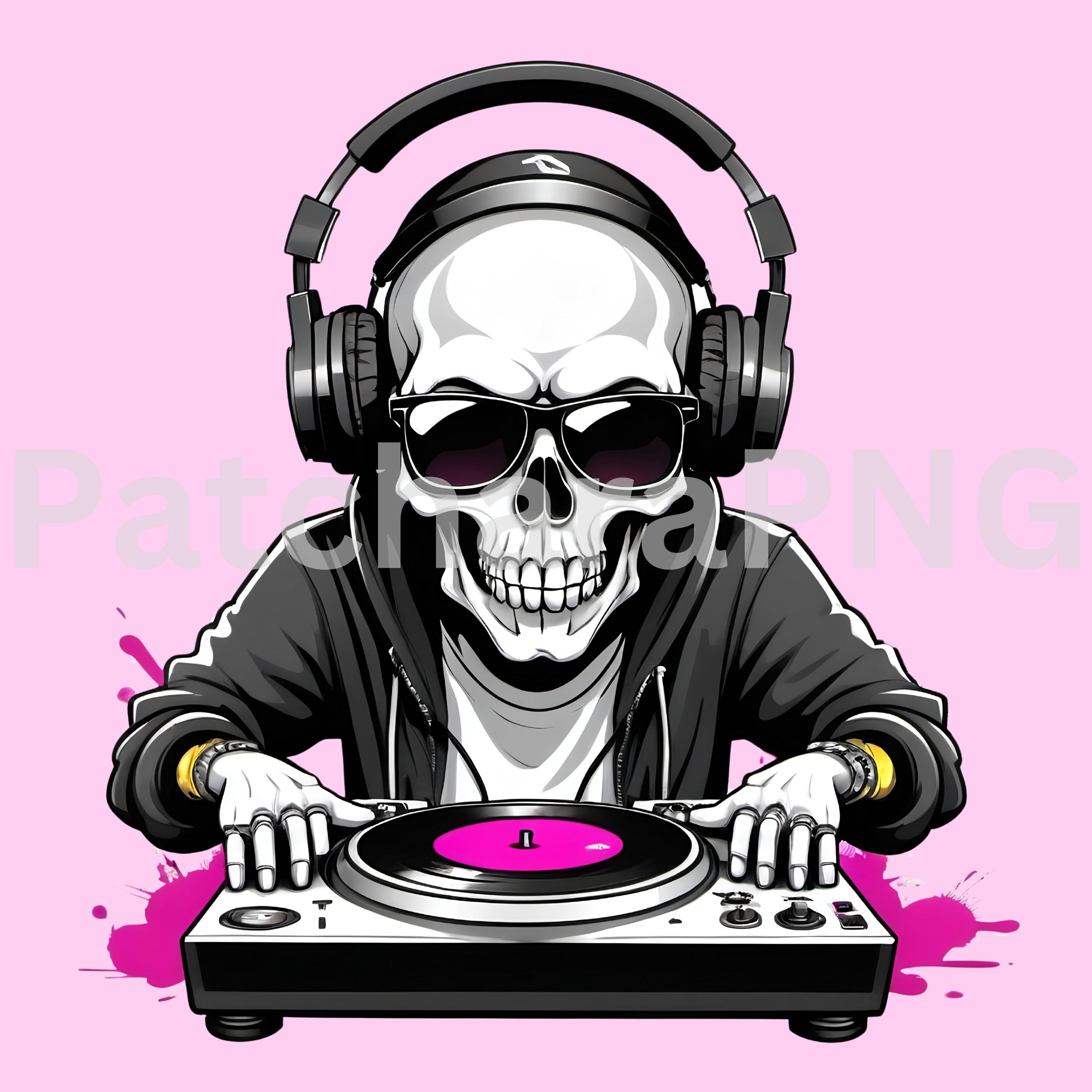 Hip-hop Skull DJ Png Cartoon Skull Wearing Sunglasses & Headphones ...