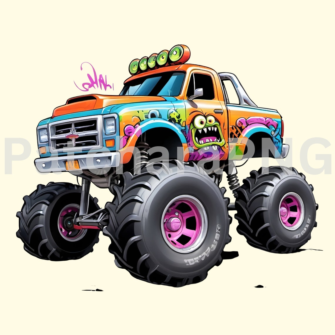 Monster Truck Clipart | Digital Download | Monster Truck Png PNG | Kids ...