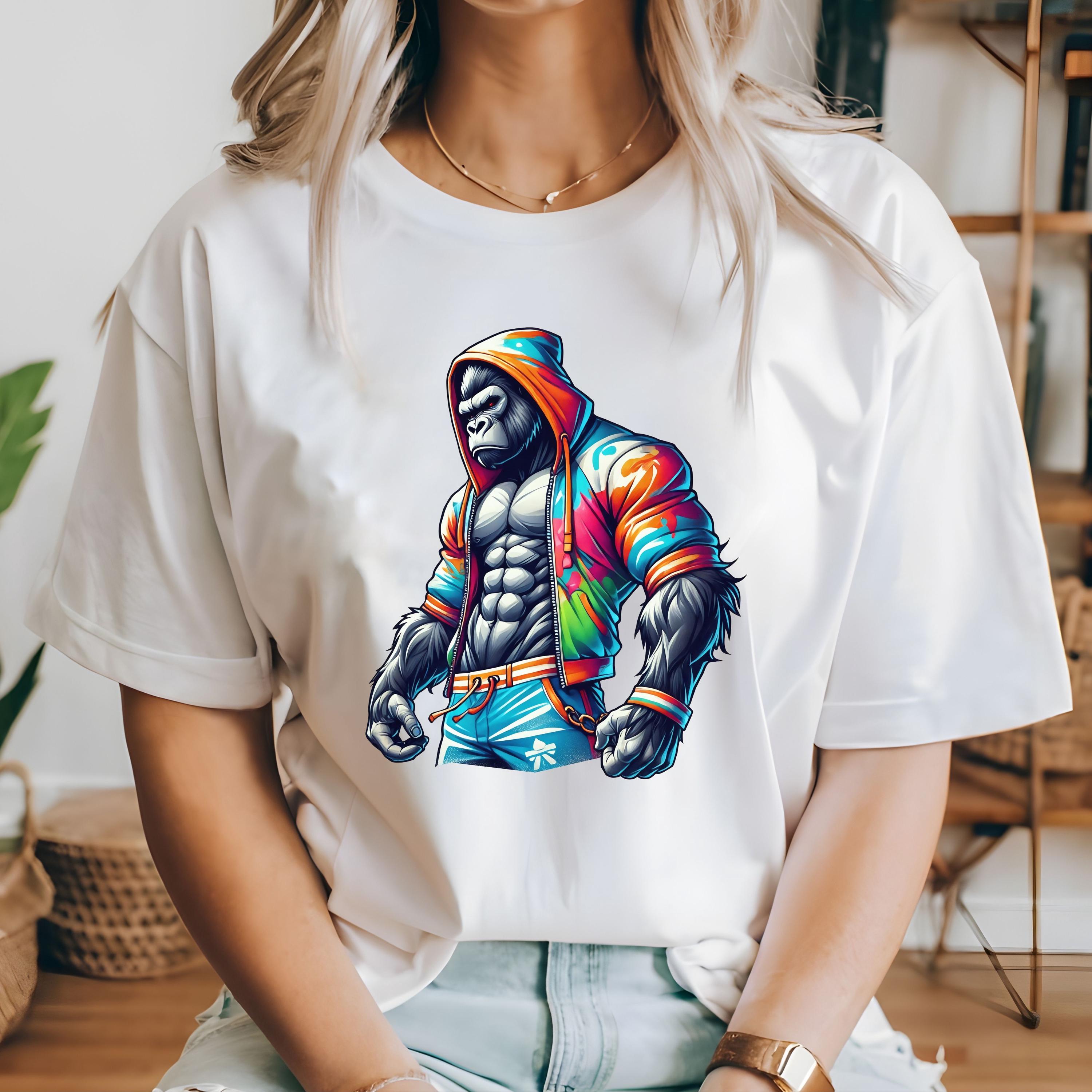 Buff Gorilla PNG | Muscular Gorilla Clipart in Hoodie | Street Gym ...
