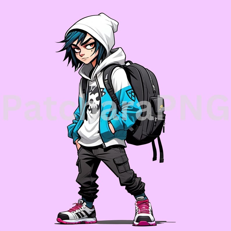 Back to School Emo Boy Clipart Cute Alternative School Boy PNG Emo ...