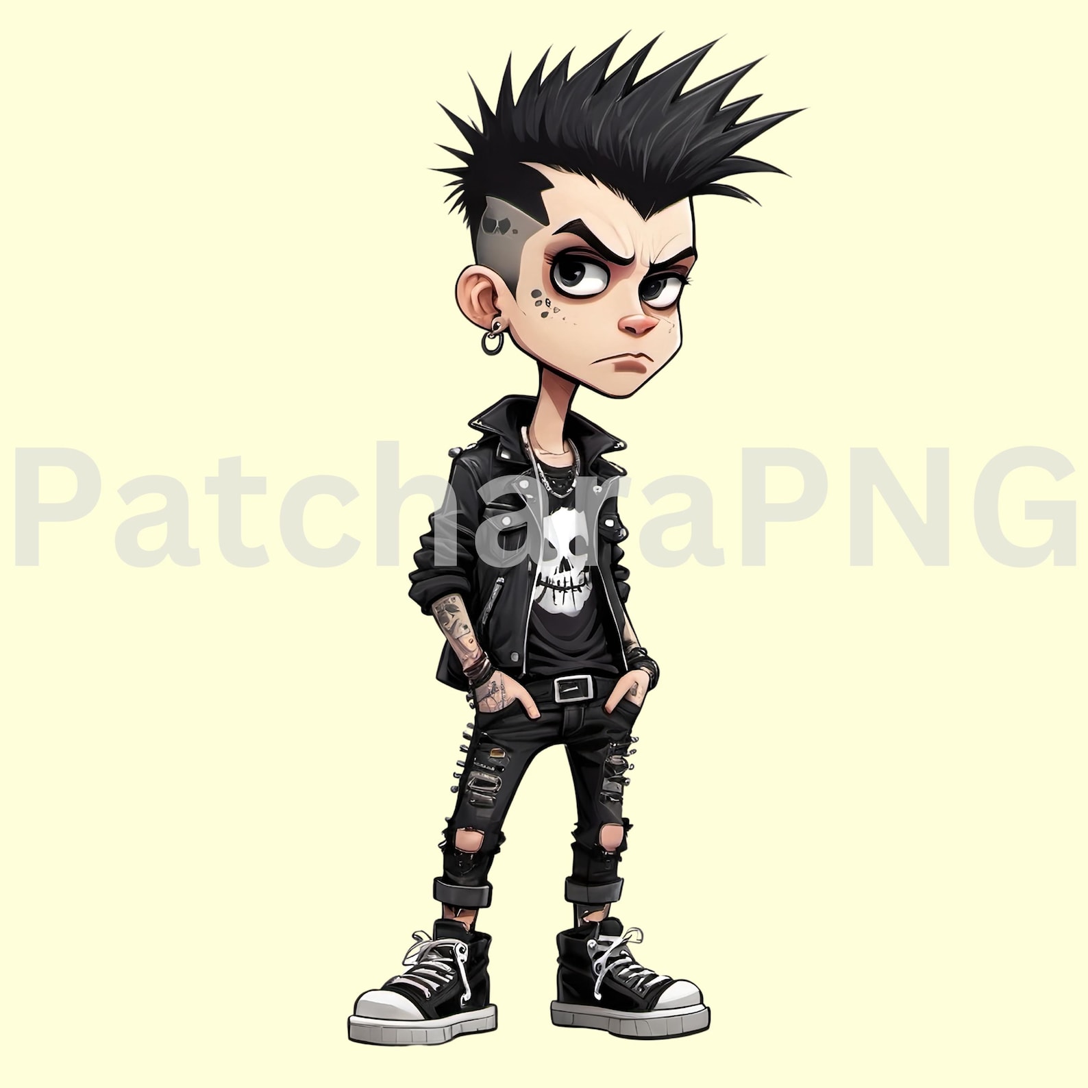 Edgy Punk Rock Character PNG | Alternative Punk Clipart | Digital Punk ...