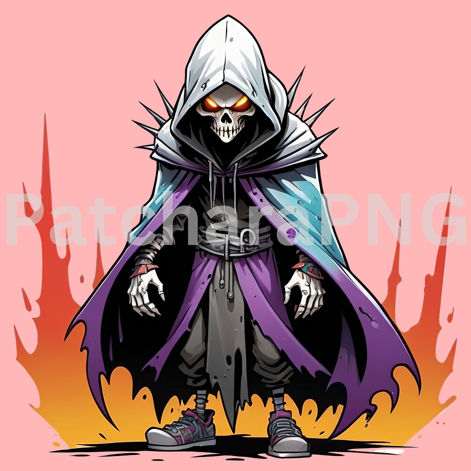 Sinister Necromancer Graffiti Art | Hooded Skull Reaper | Dark Urban ...