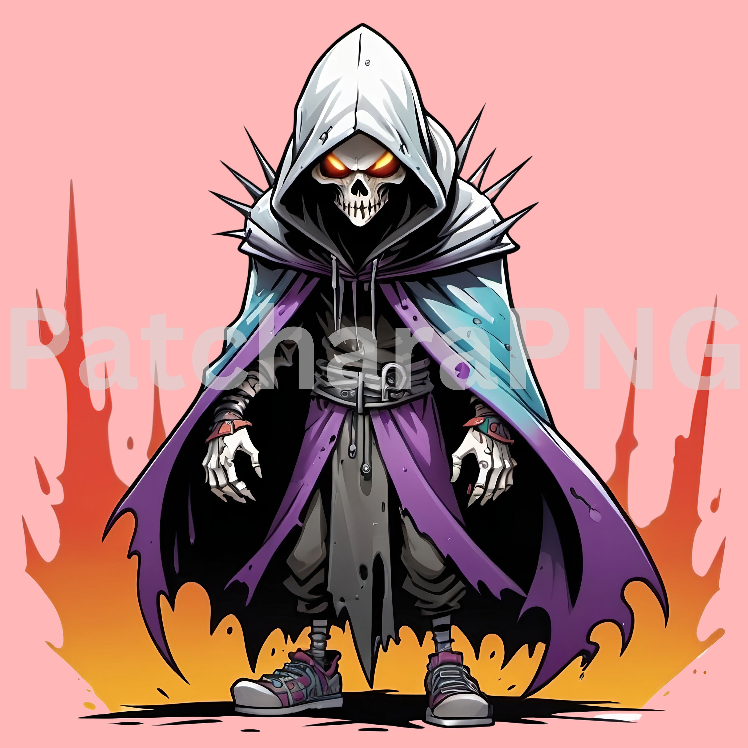 Sinister Necromancer Graffiti Art | Hooded Skull Reaper | Dark Urban ...