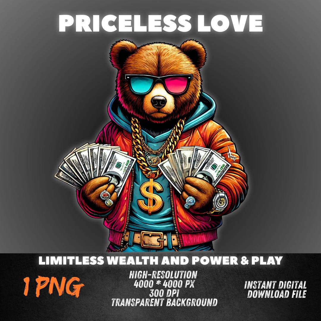 Money Stacks Bear PNG | Gangsta Teddy Holding Cash Clipart | Hustle ...