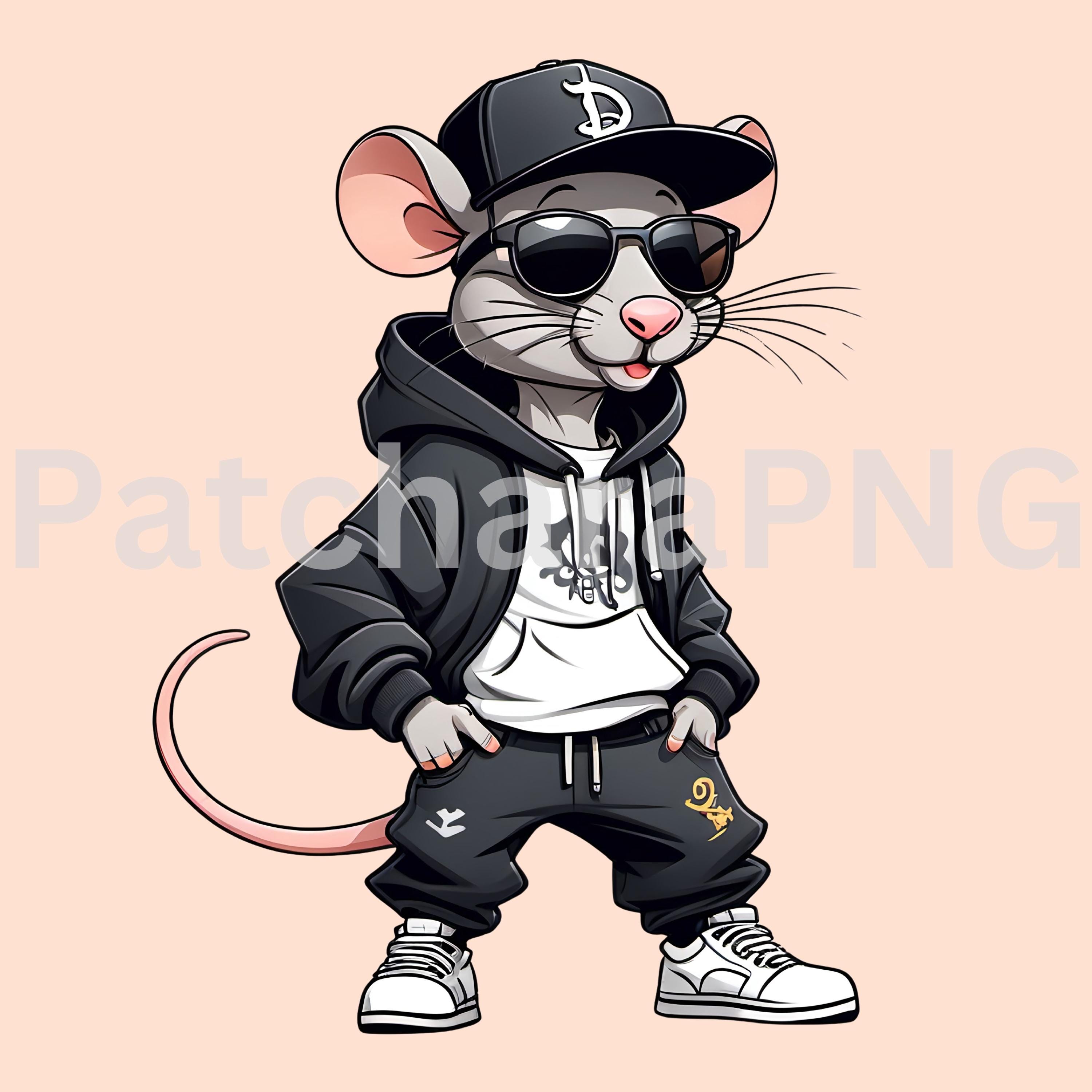 Cool Mouse PNG | Hip Hop Mouse Clipart in Hoodie and Cap | Urban Street ...